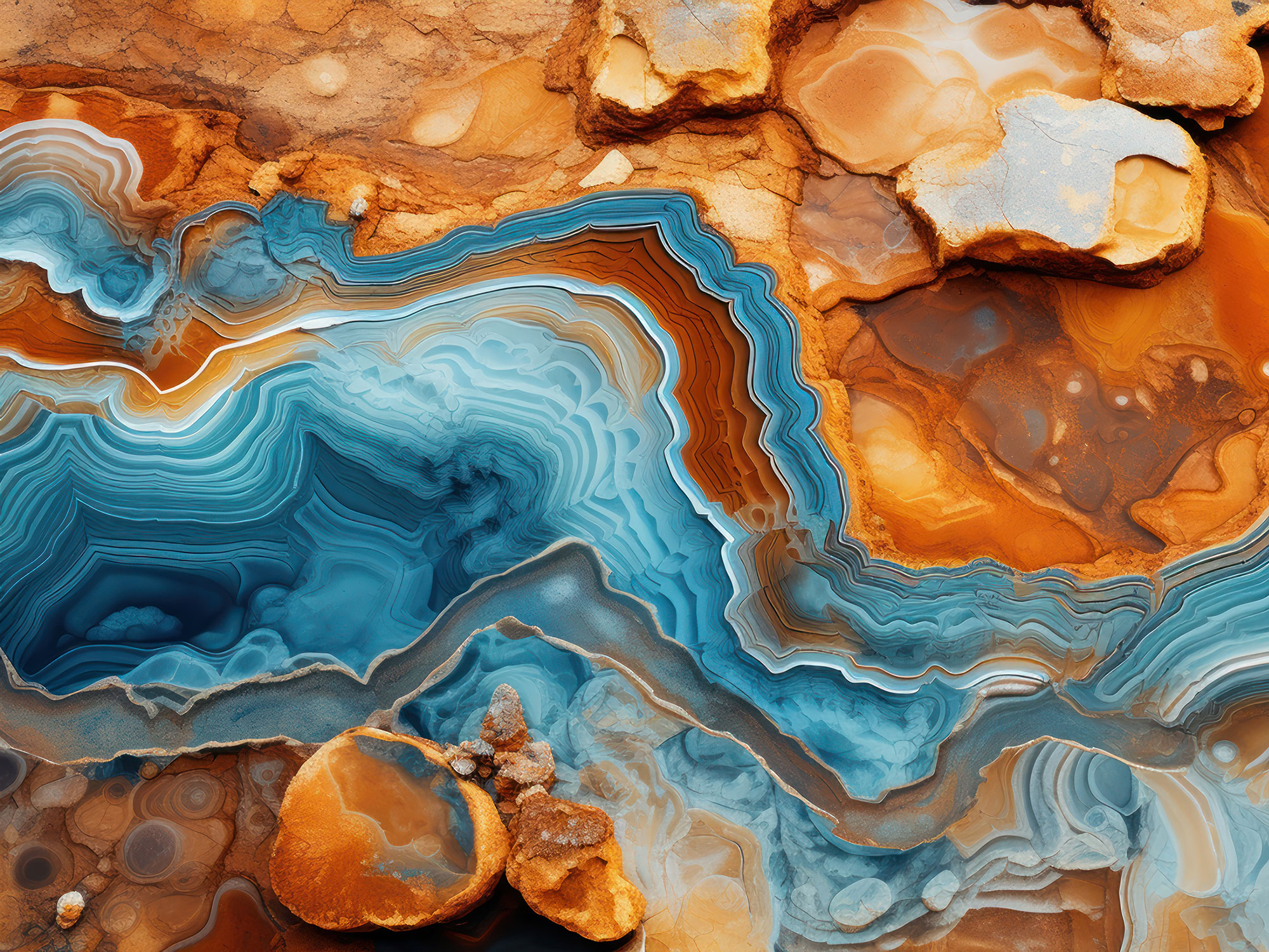 Orange And Teal Pattern